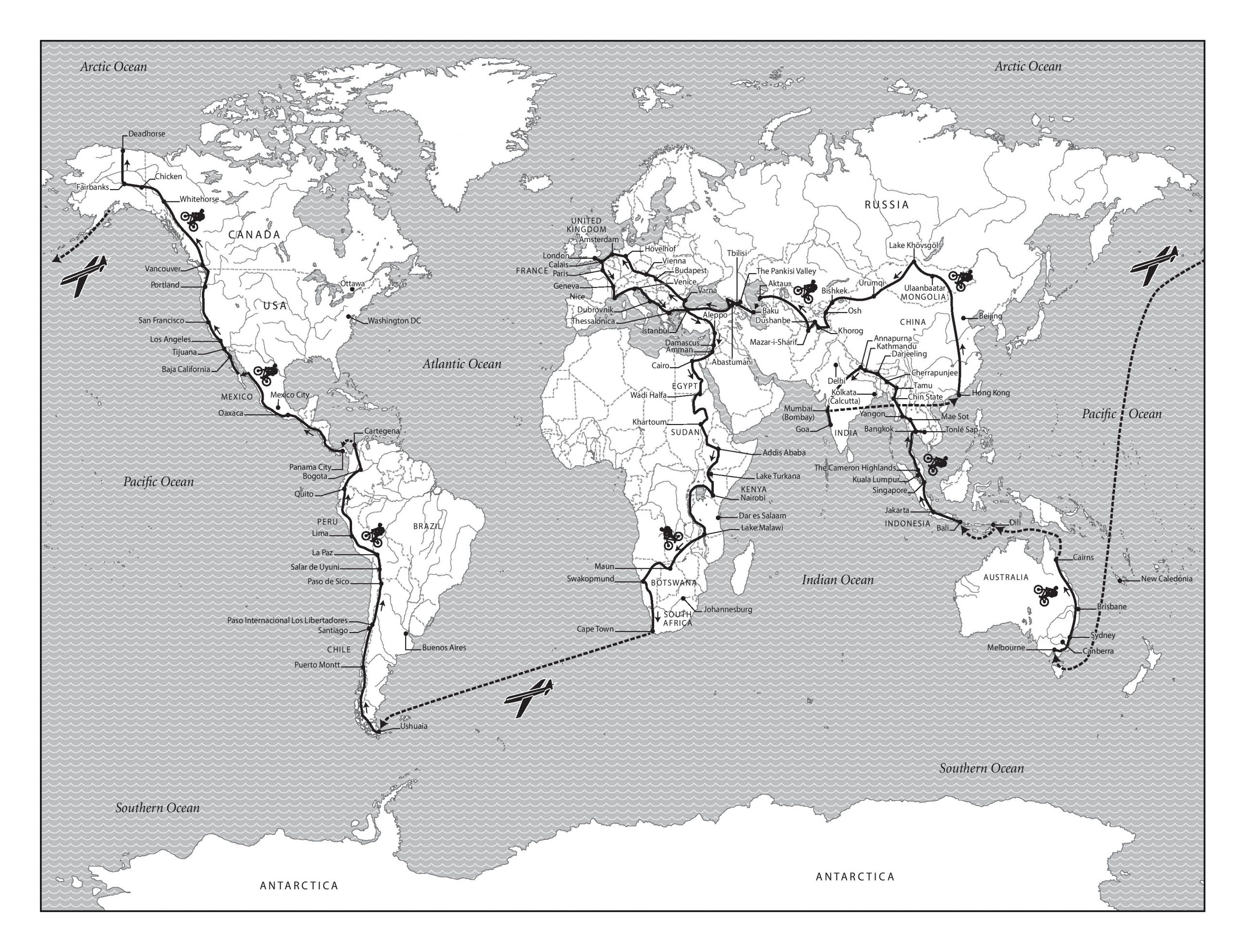 Cycling six continents - the journey